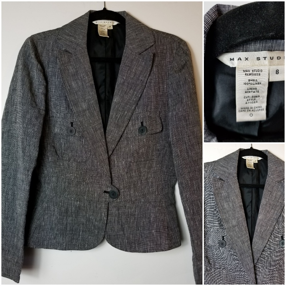 Max Studio 1 Button Blazer Suit Capsule Wardrobe - Gem